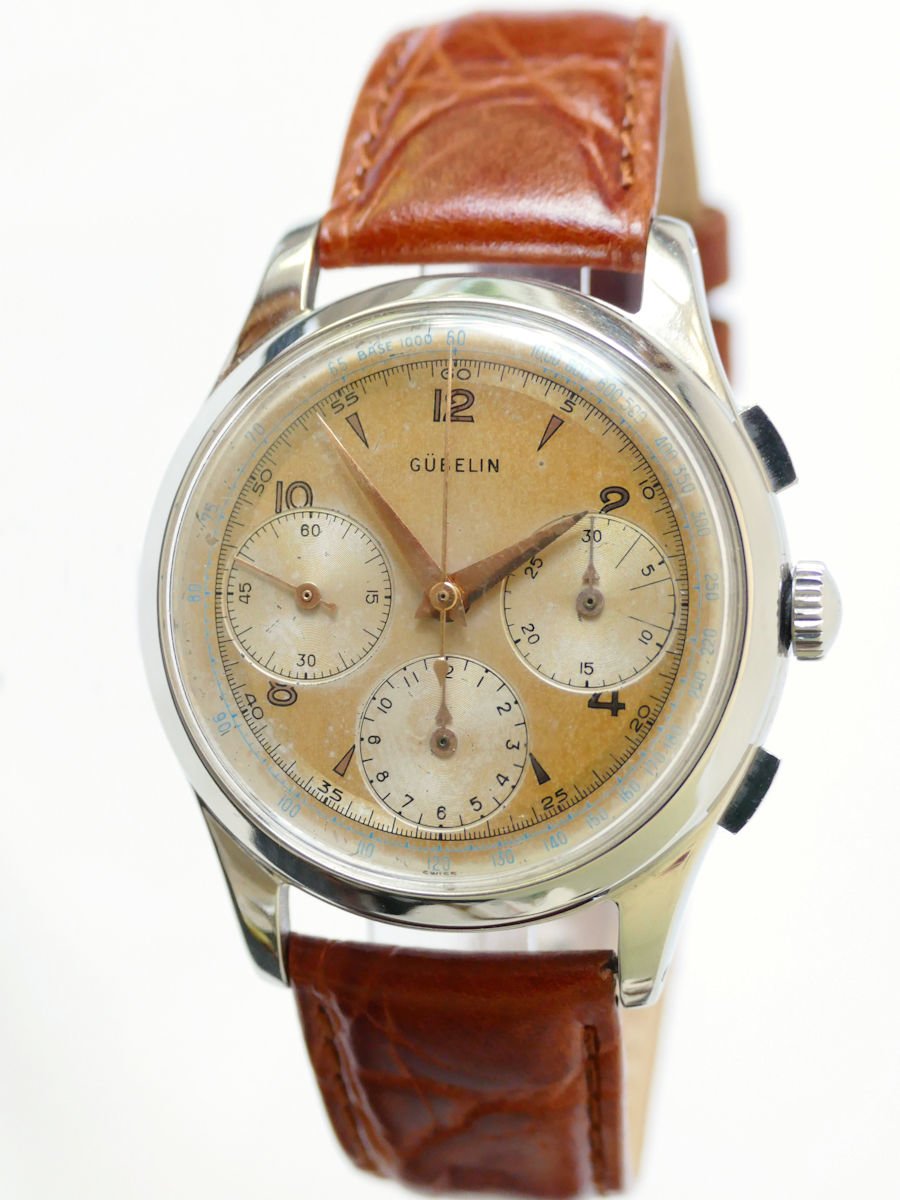 Rare Gubelin Vintage Men's Chronograph Watch 1940's - Farfo.com